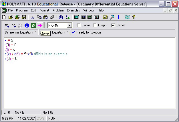 Starting a New Program in Polymath™ 5.1