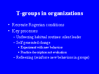 T-groups in organizations