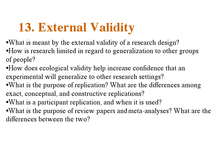 13. External Validity