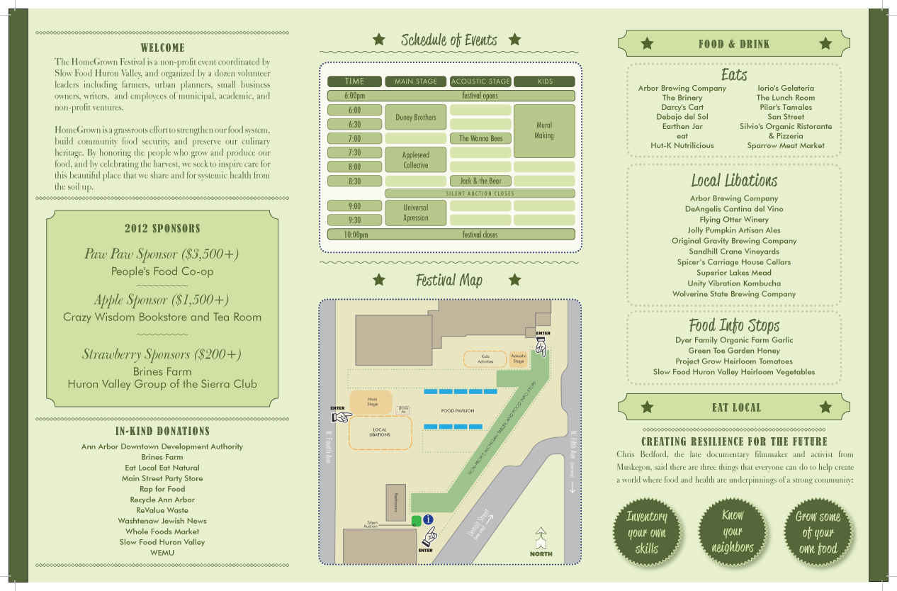 Festival Program :: HomeGrown Festival 2012
